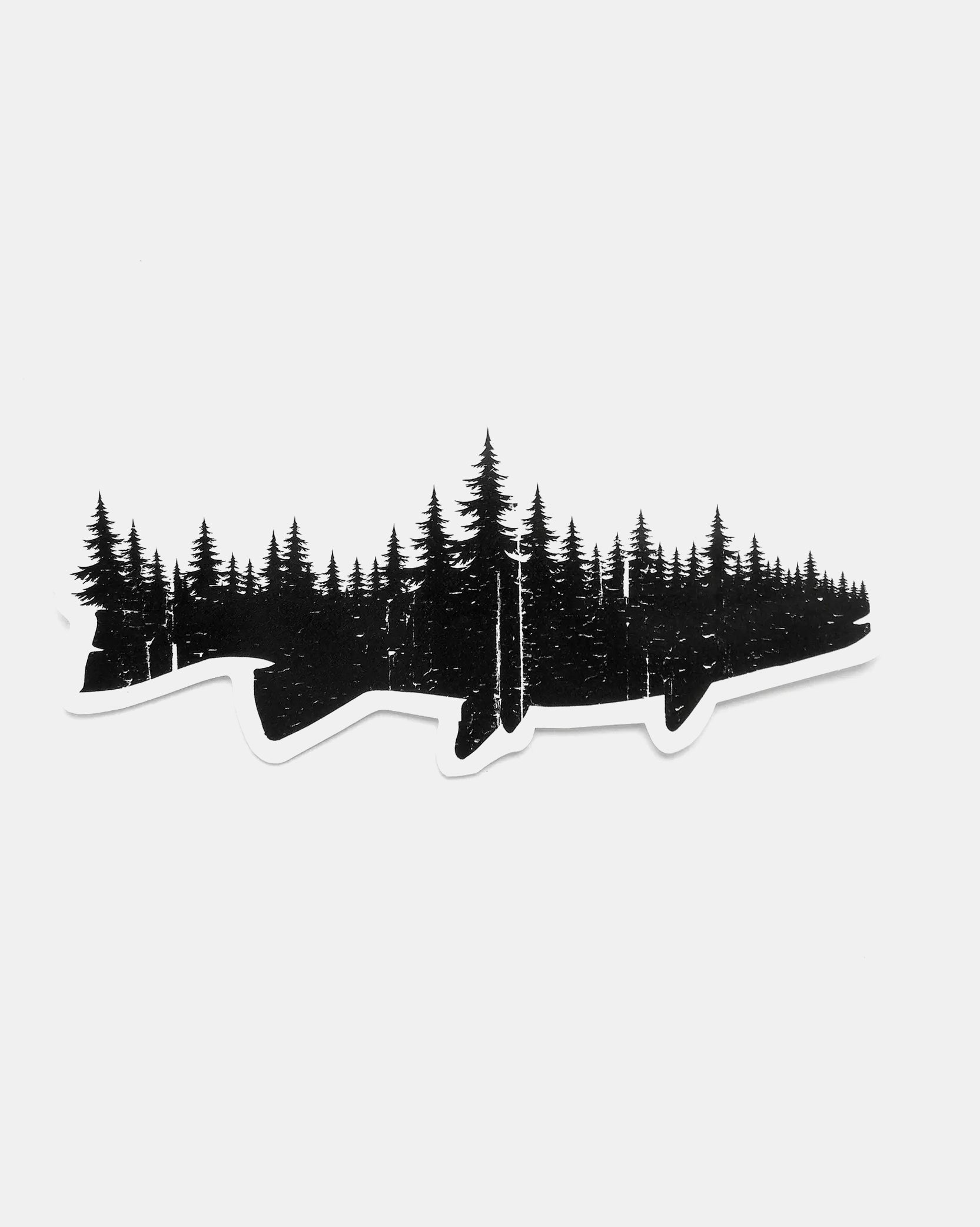 Fish and Forest Outdoor Sticker | Black Lantern Vinyl Stickers