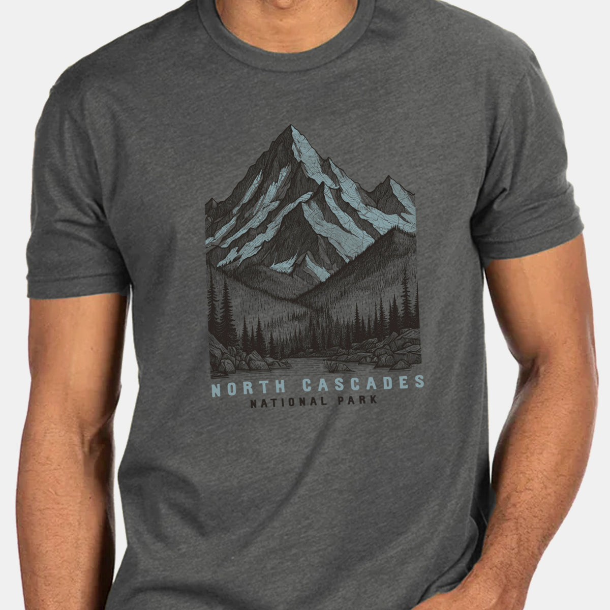 Men's North Cascades National Park T-Shirt | Black Lantern