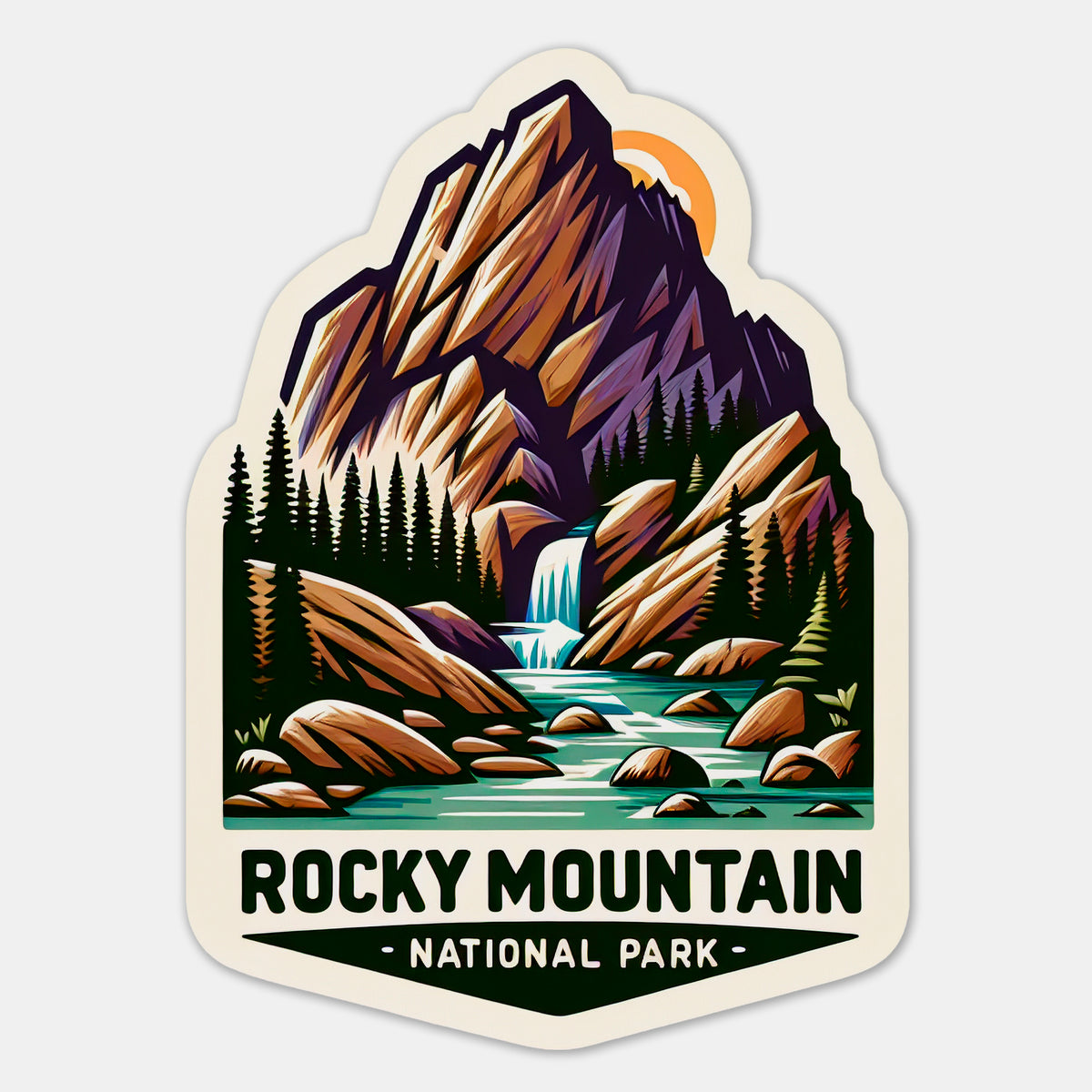 Rocky Mountain National Park Outdoor Sticker – Black Lantern