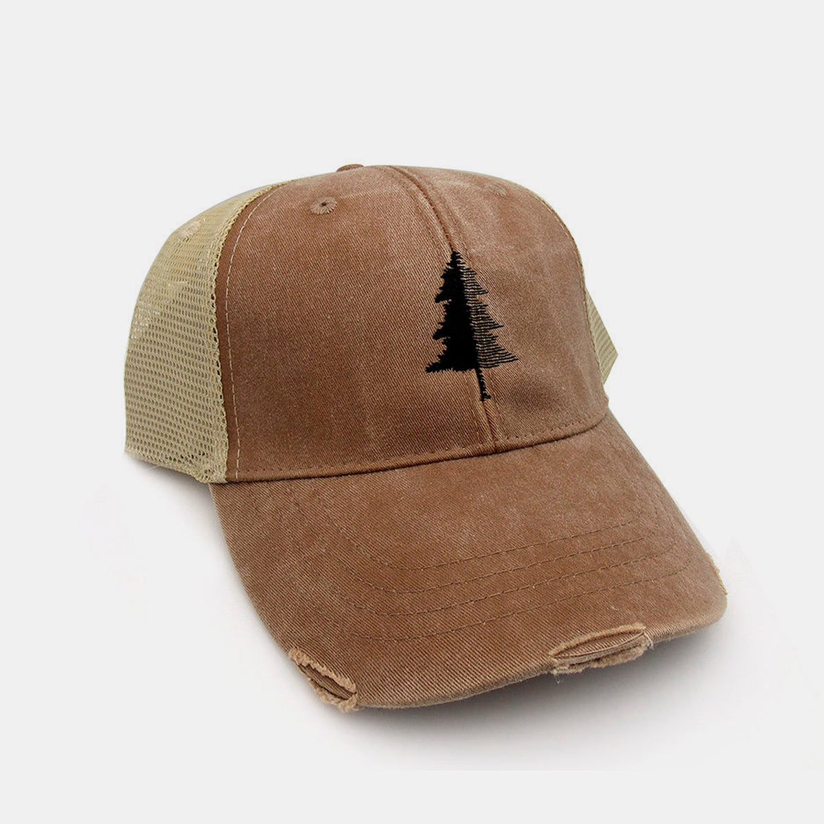 Split Tree Brown & Tan Trucker Cap | Black Lantern