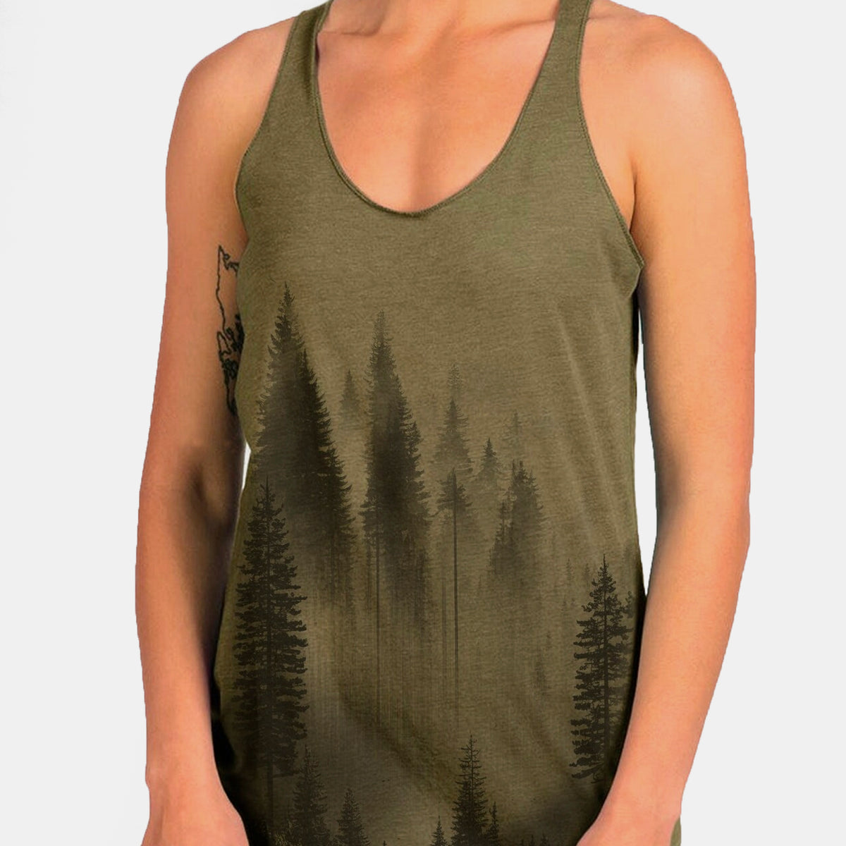 Women's Dark Forest Tank Top | Black Lantern Racerback Tank Top