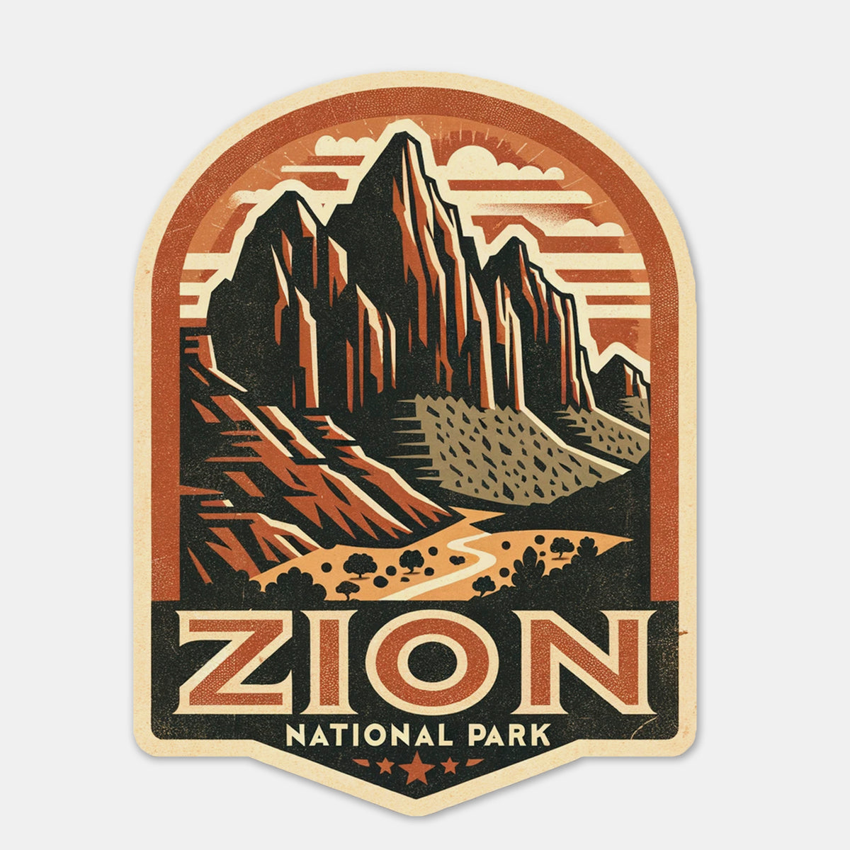 Zion National Park Sticker | Black Lantern